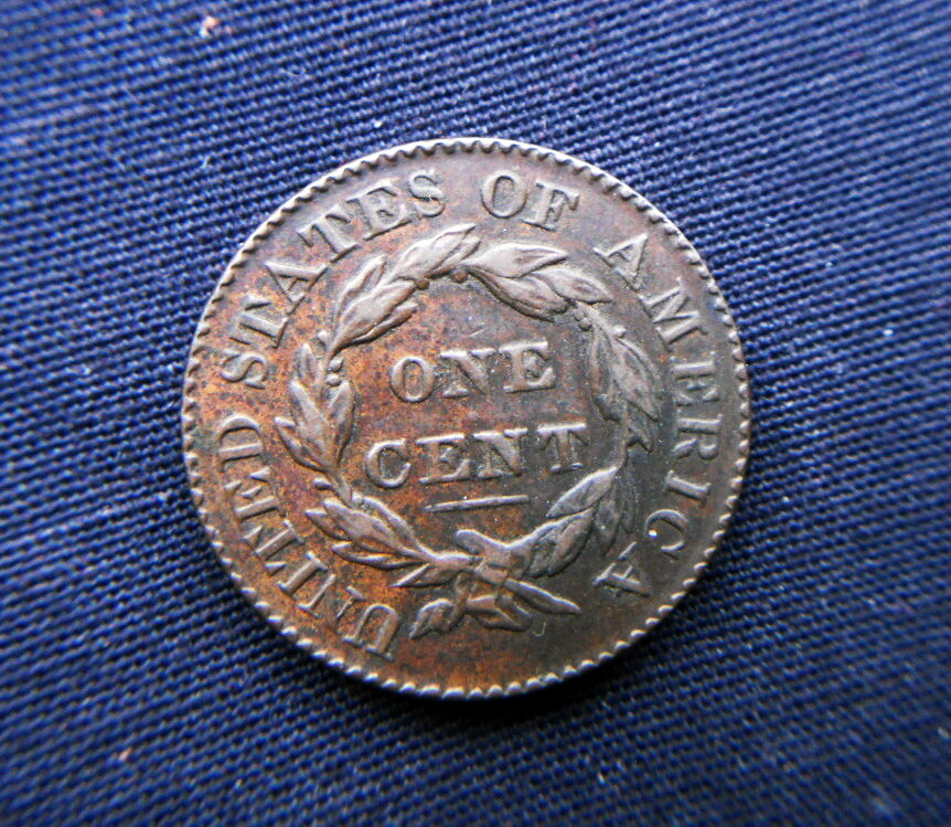 1827 USA copper COIN one 1 large cent coronet head RARE GREAT QUALITY ...