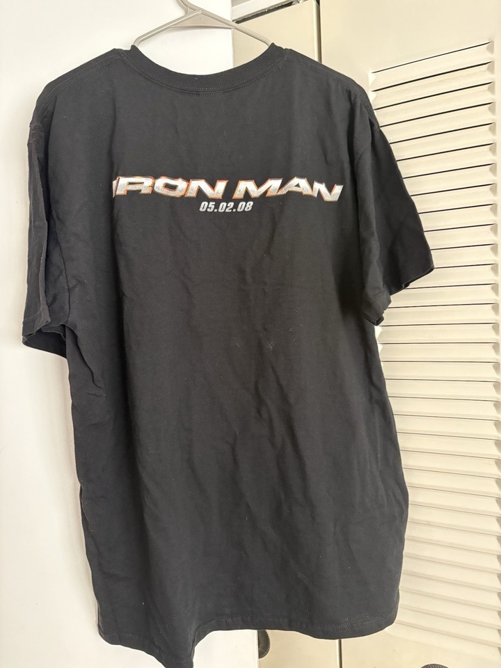Marvel Iron Man Movie Promotional Arc Reactor Black T Shirt Size XL ...