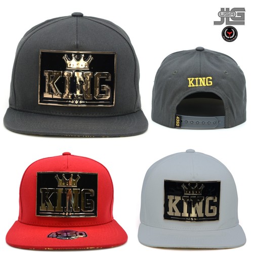 King Crown New TL Gold Metallic Snapback Hat 4350 Adjustable Baseball ...