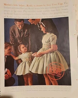 1960 Girls Tiny Town Togs Eastman Kodel fabric dresses Vintage Fashion ...