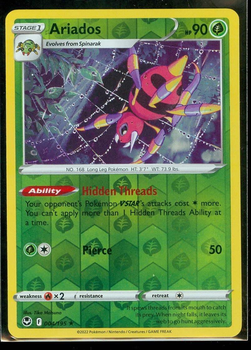 Pokemon ARIADOS 004/195 - Silver Tempest - RARE Rev Holo - - MINT | eBay