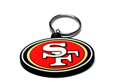 SAN FRANCISCO 49ERS KEYCHAIN LOGO SOFT PLASTIC NEW LICENSED NFL CHARM ...