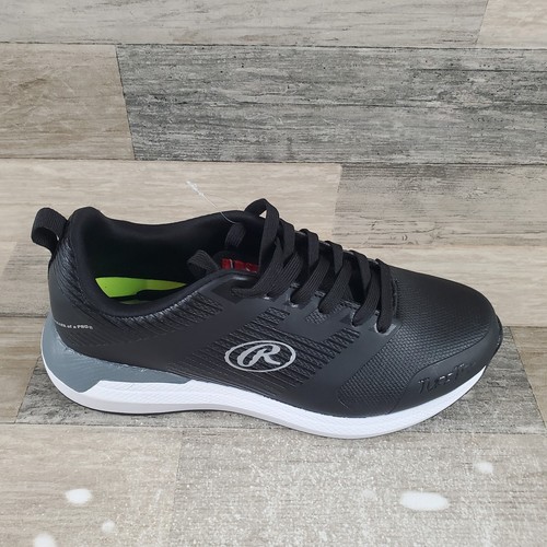 Rawlings League Turf Mens Shoes Sz 7.5 D Black White Lace-Up Baseball ...