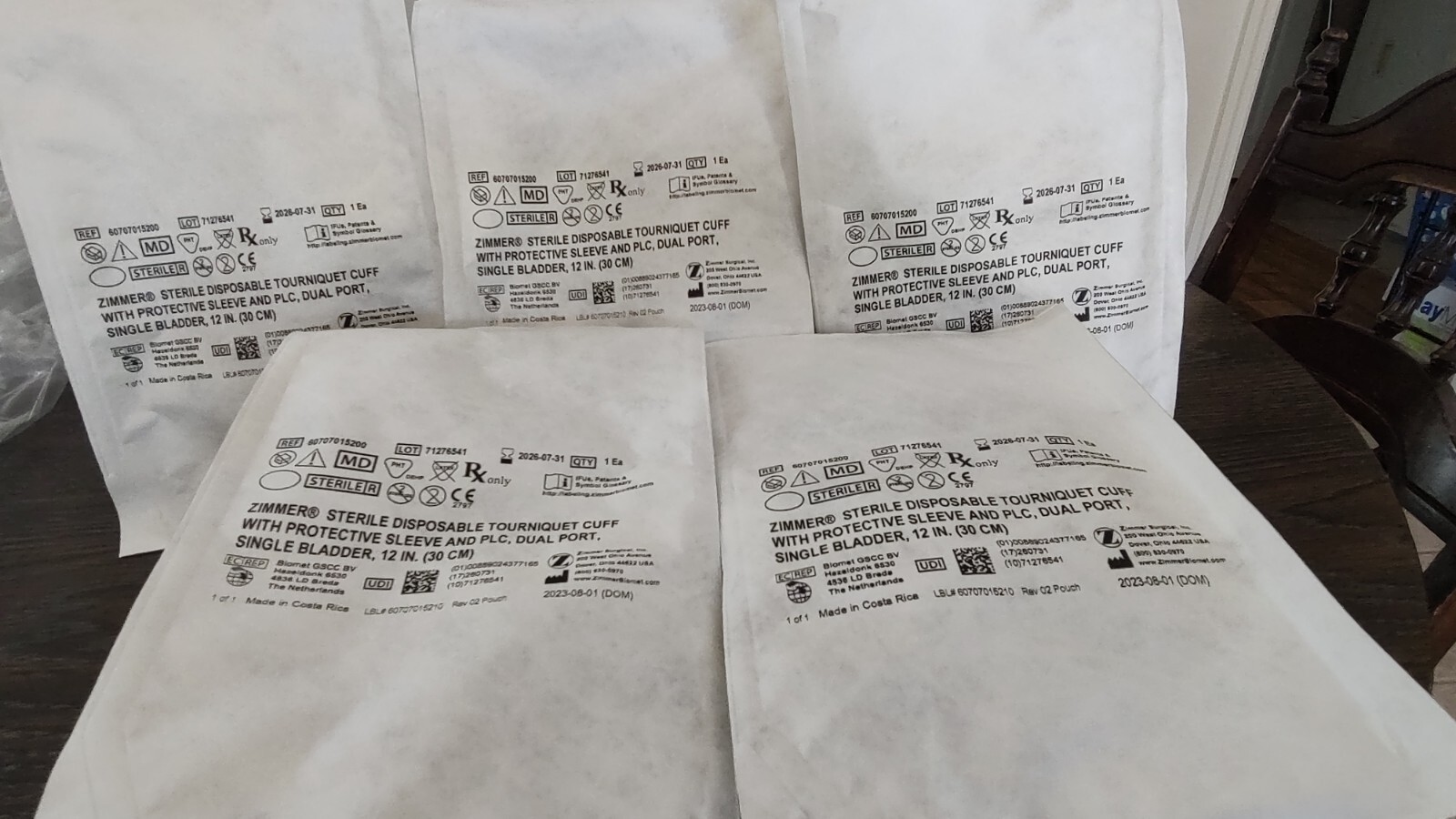 Zimmer Sterile Disposable Tourniquet Cuffs 12 IN Dual Port Single ...