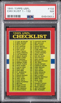 1985 TOPPS USFL #132 CHECKLIST 1-132 PSA 7 | eBay