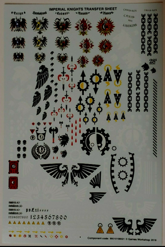 Quesforis Decal Sheet Warhammer 40K Imperial Knights Canis Rex Transfer ...