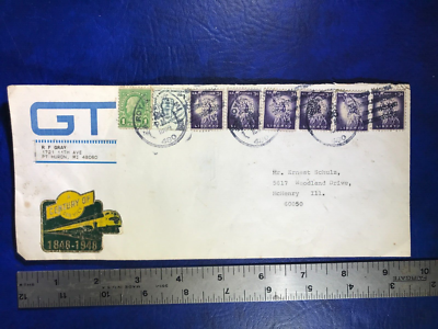 Grand Trunk Western Railroad Envelope with Postmark, Stamps & 100 Years ...