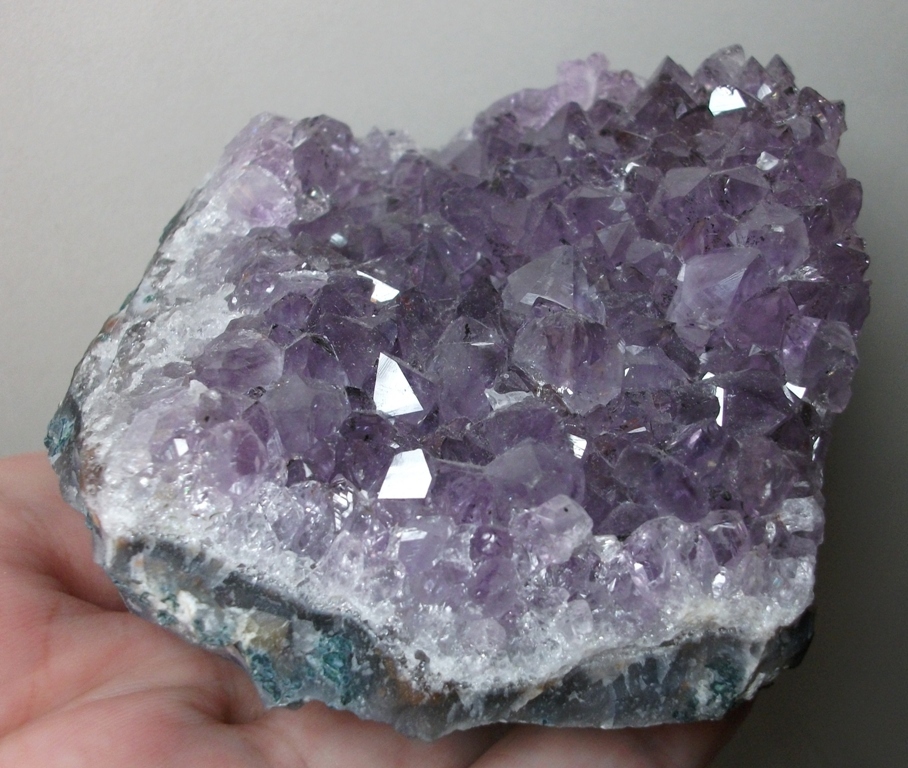 Amethyst with Goethite Inclusions natural druzy crystal cluster Brazil ...