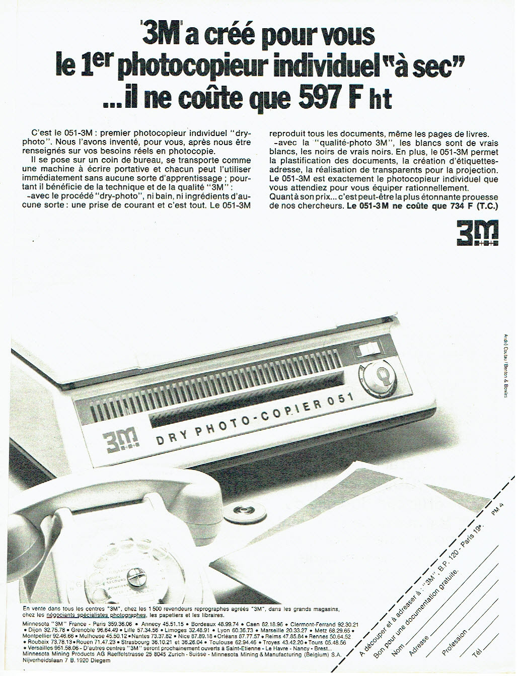 PUBLICITE ADVERTISING 016 1971 3M MINNESOTA copieur Dry photo copier ...