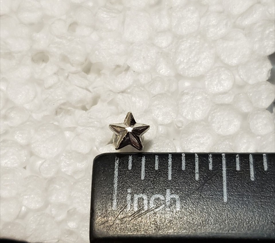 Single Silver Star Ribbon Attachment - 3/16" | eBay