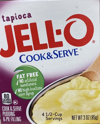Jello Cook & Serve TAPIOCA Pudding & Pie Filling Mix Dessert 3 oz Box ...