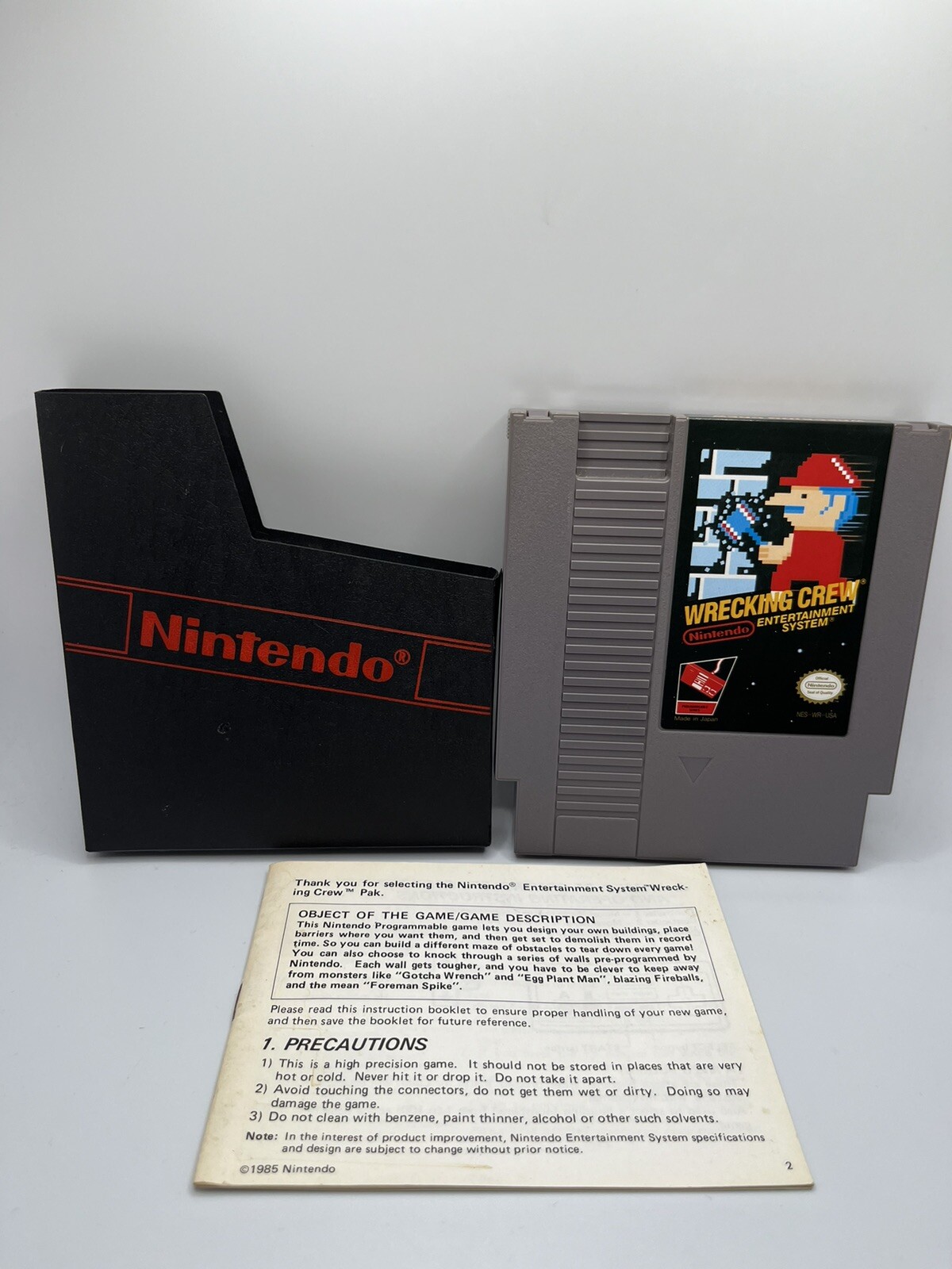 Wrecking Crew Nintendo NES 1985 W/ Manual And Sleeve! Tested Authentic ...