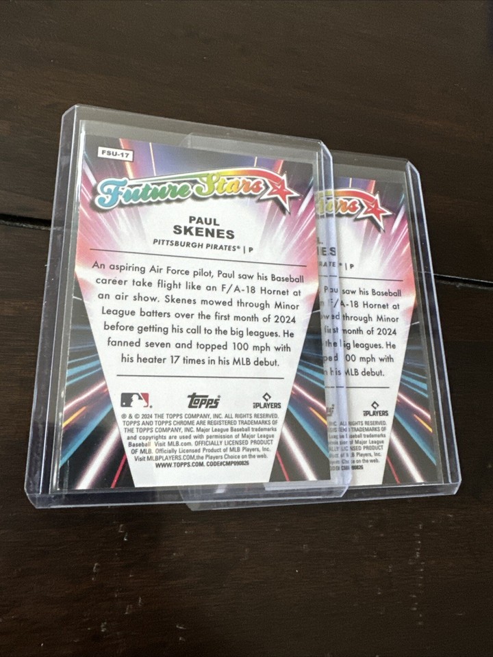 2024 Topps Chrome Update Series - Paul Skenes Future Stars #FSU-17 (RC) Lot Of 2 | eBay