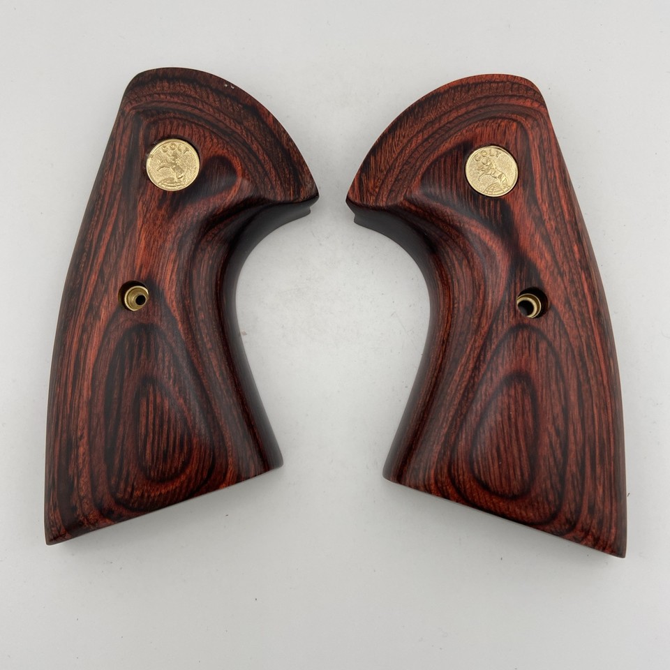 Altamont Wood Grips - Colt Python Super Rosewood w Medallions LIC | eBay