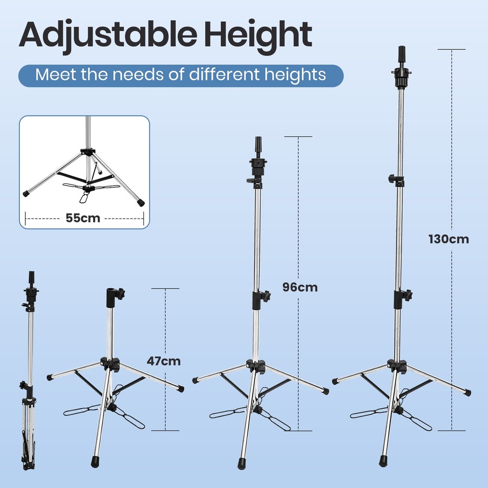 80-130cm Height Adjust Training Head Tripod Holder With Stable Foot ...