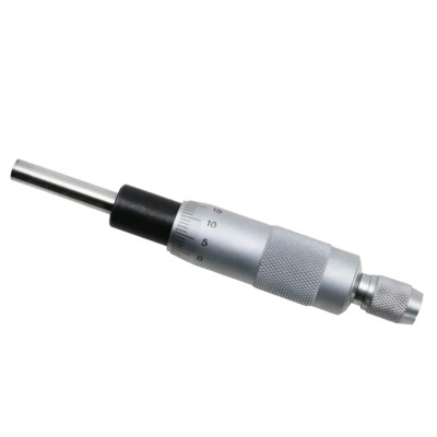 Micrometer Head Silver Flat Needle Type Knurled Adjustment Knob 0-25mm ...