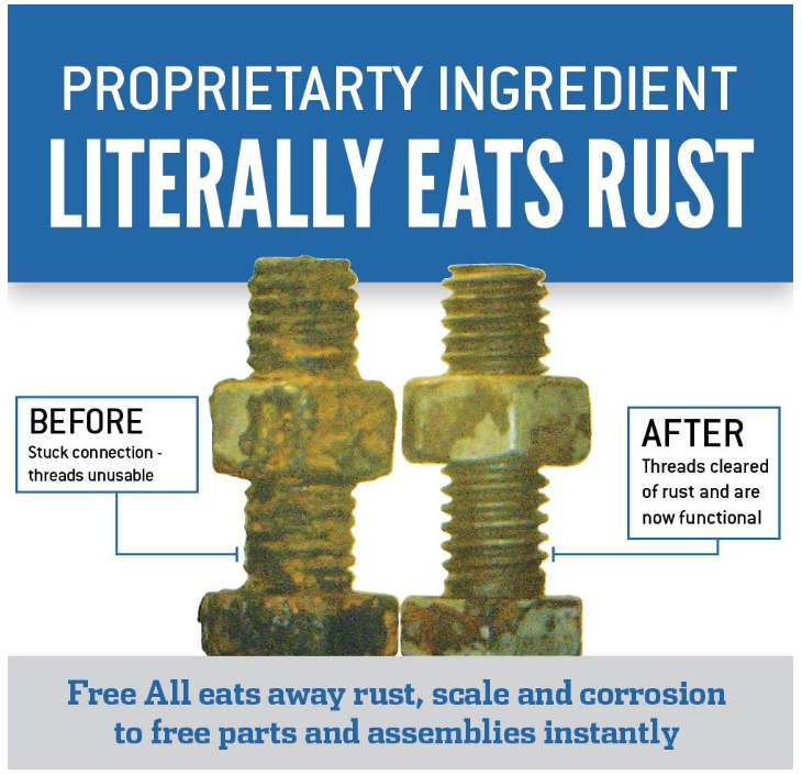 Free All Deep Penetrating Oil Rust Remover, Loosen Rusty Nuts & Bolts ...