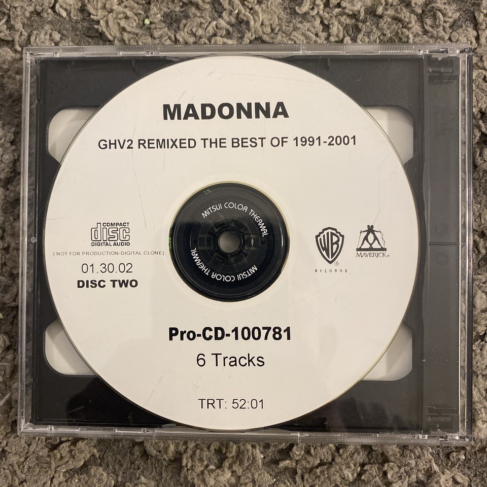 Madonna GHV2 - Remixed The Best Of 1991-2001 US Promo CD-R acetate ...