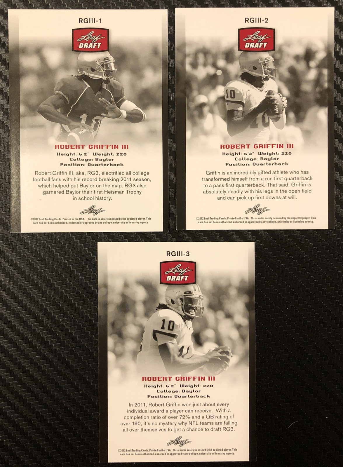 2012 Ultimate Leaf Draft - Robert Griffin III #RG3 (AU, RC) for sale ...