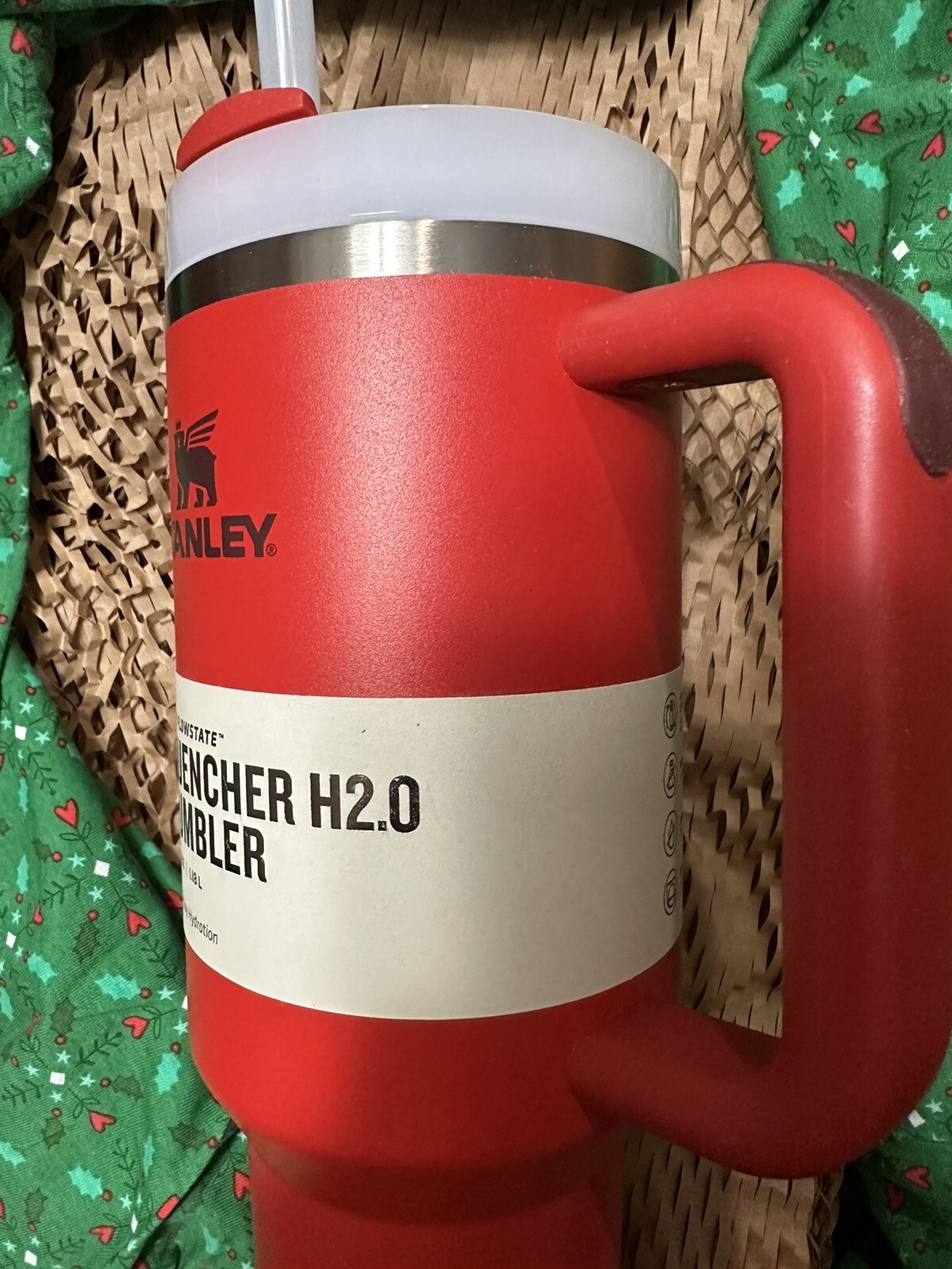 Authentic Stanley 40oz Lava Red H2.0 Flowstate Quencher Tumbler ...