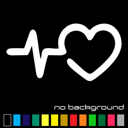 Lifeline Heart Sticker Vinyl Decal - Heartbeat Medical EKG Health Car ...