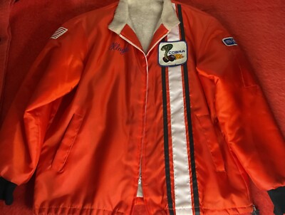 Vintage Rare Large 70’s Ford Mustang Cobra Shelby Racing Jacket Orange ...