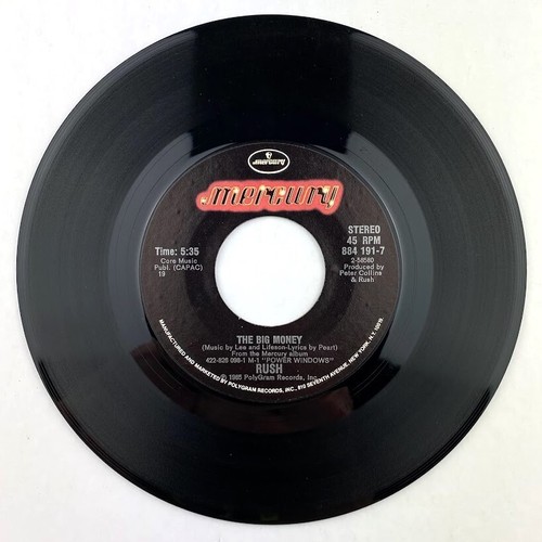 RUSH • Big Money / Red Sector A (Live) • 7" 45-RPM Single Record EX | eBay