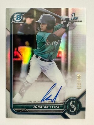 Jonathan Clase 2022 Bowman Chrome Refractor 1st RC Auto #/499 NM or ...