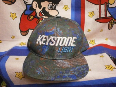 Keystone Light Beer BLUE TIE DYE Adjustable Strap Back Baseball Cap Hat ...