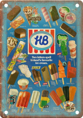 HB Ice Cream Cornetto Vintage Ad 12" x 9" Reproduction Metal Sign N463 ...