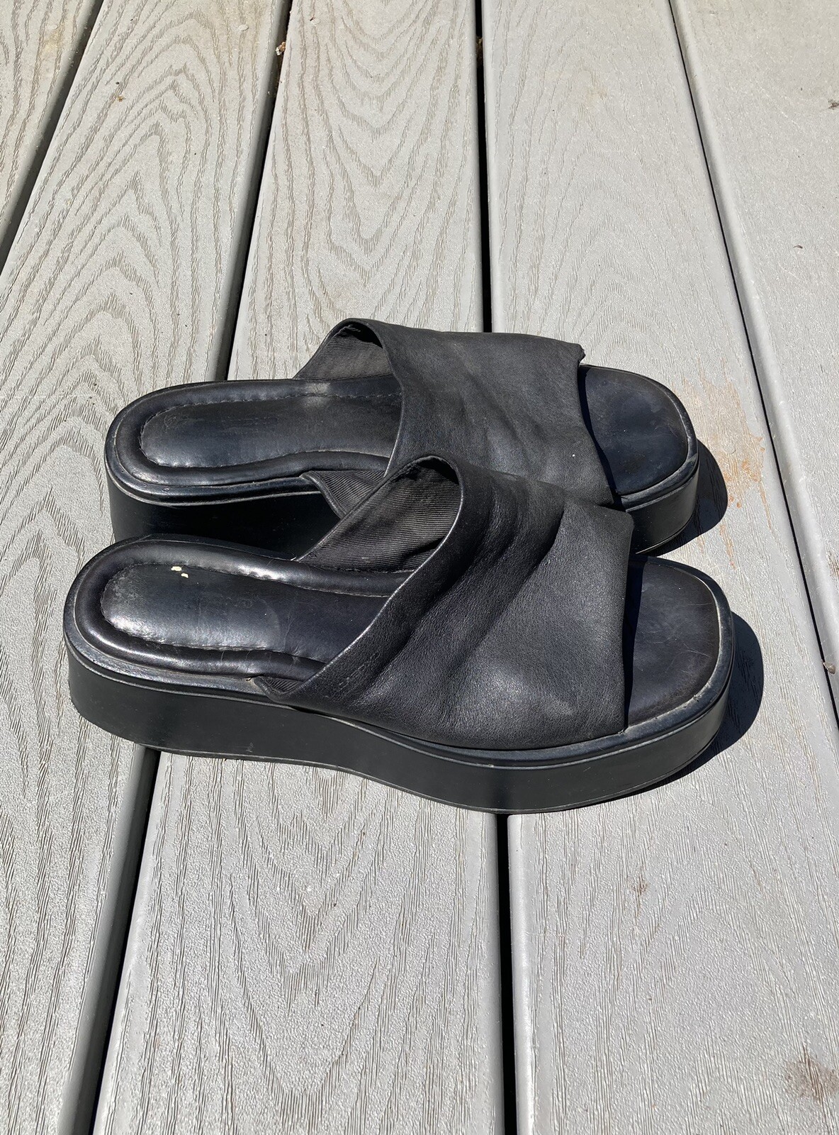 Vagabond Courtney Slides - 90s y2k leather platform s… - Gem