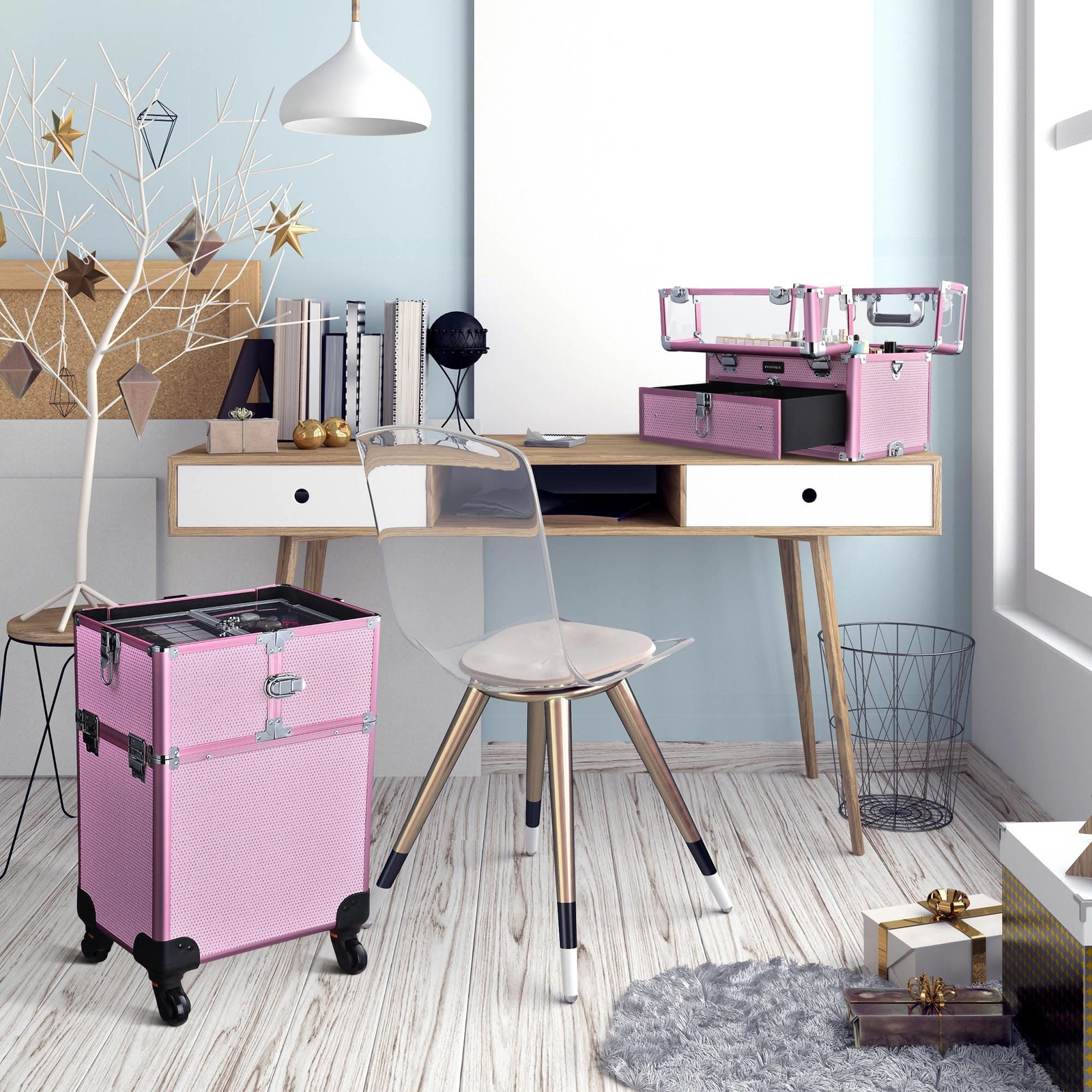 Byootique Nail Polish Organizer Manicure Storage 2in1 Rolling Makeup ...