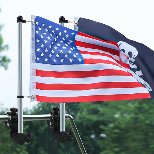2 Pack Boat Flag with Adjustable Boat Flag Pole, 316 Stainless Steel ...