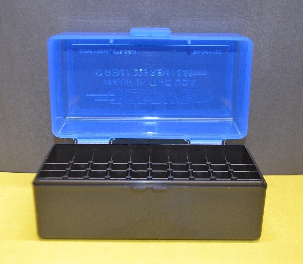 3 x BERRY'S PLASTIC STORAGE AMMO BOX BLUE COLOR 223/556 ACP 50 rd | eBay