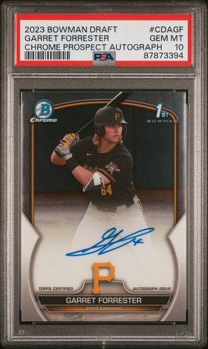 GARRET FORRESTER 2023 BOWMAN DRAFT AUTOGRAPH CHROME PSA GEM MINT 10 | eBay