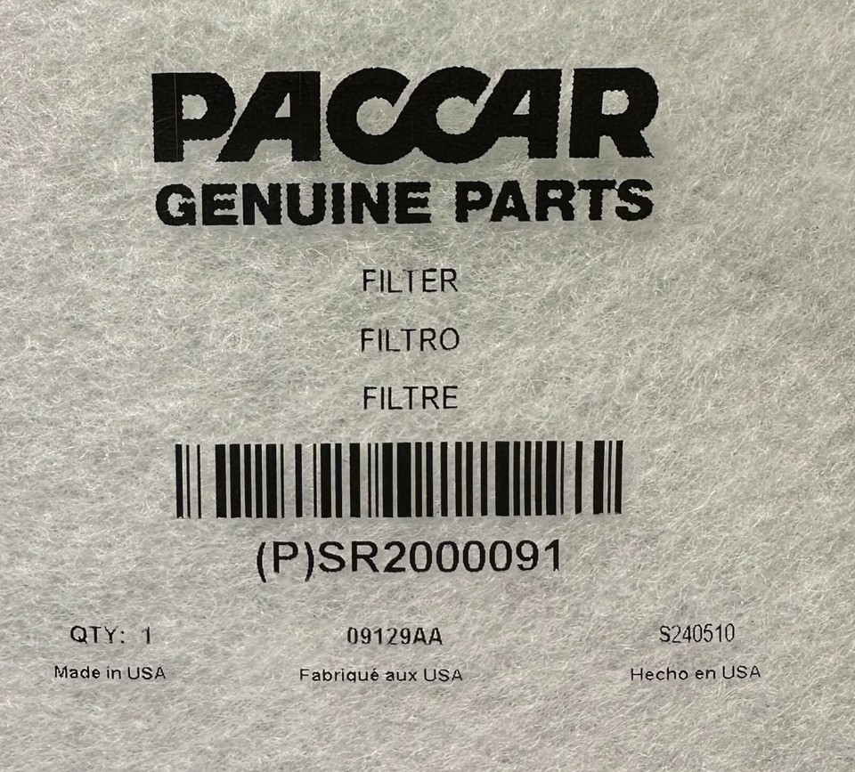 SR2000091 Genuine Paccar Cabin Air Filter OEM - New | eBay