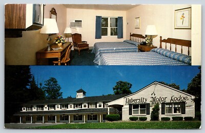 Postcard The University Motor Lodge Amherst, Massachusetts H5 | eBay