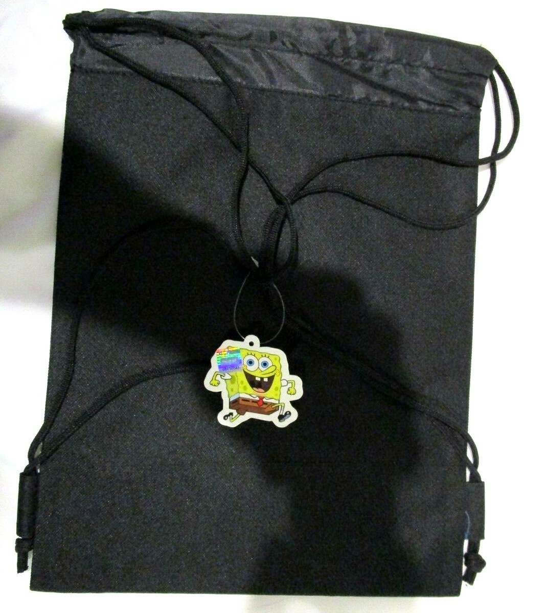 SPONGEBOB SQUAREPANTS BLACK 14"X11" DRAWSTRING BAG BACKPACK TRAVEL ...