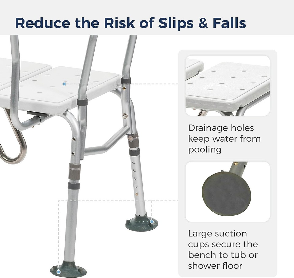 Drive Medical Splash Defense Tub Transfer Bench with Curtain Guard | eBay