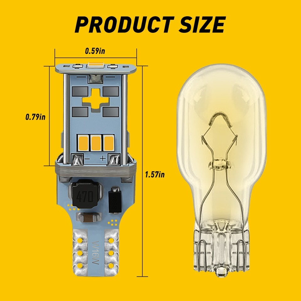 2x W16W T15 Reverse 955 921 Led Car Light Bulbs Xenon White Canbus 12V ...