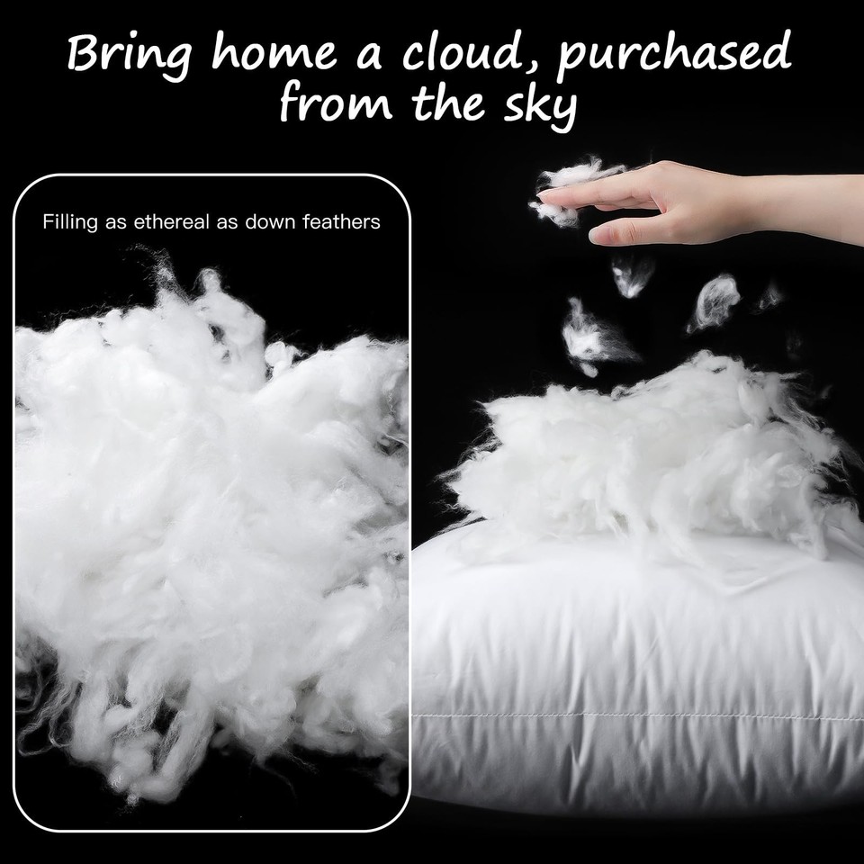 Artscope Synthetic Down Pillow Insert, 20x20 Down Alternative Throw ...