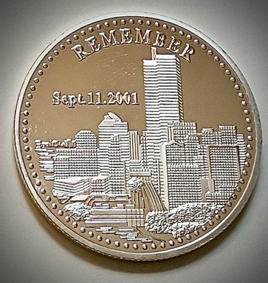 9/11 Challenge Coin-Silver Colored-Twin Towers-Commemorative Coin ...