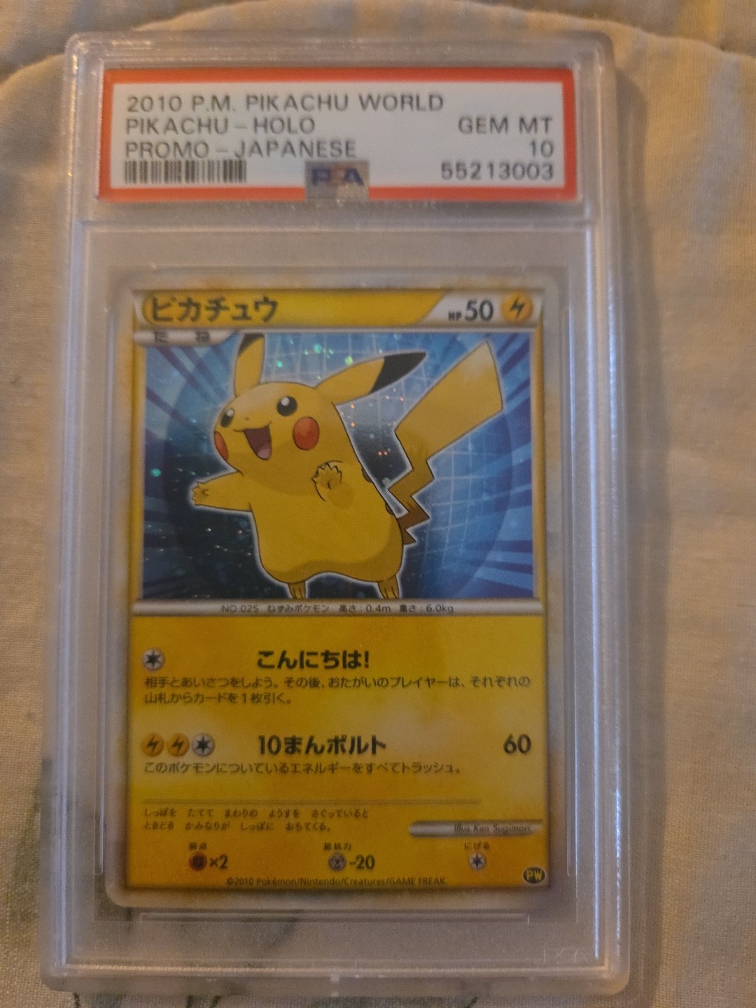2010 POKEMON PIKACHU WORLD PROMO JAPANESE PIKACHU-HOLO PSA 10 | eBay