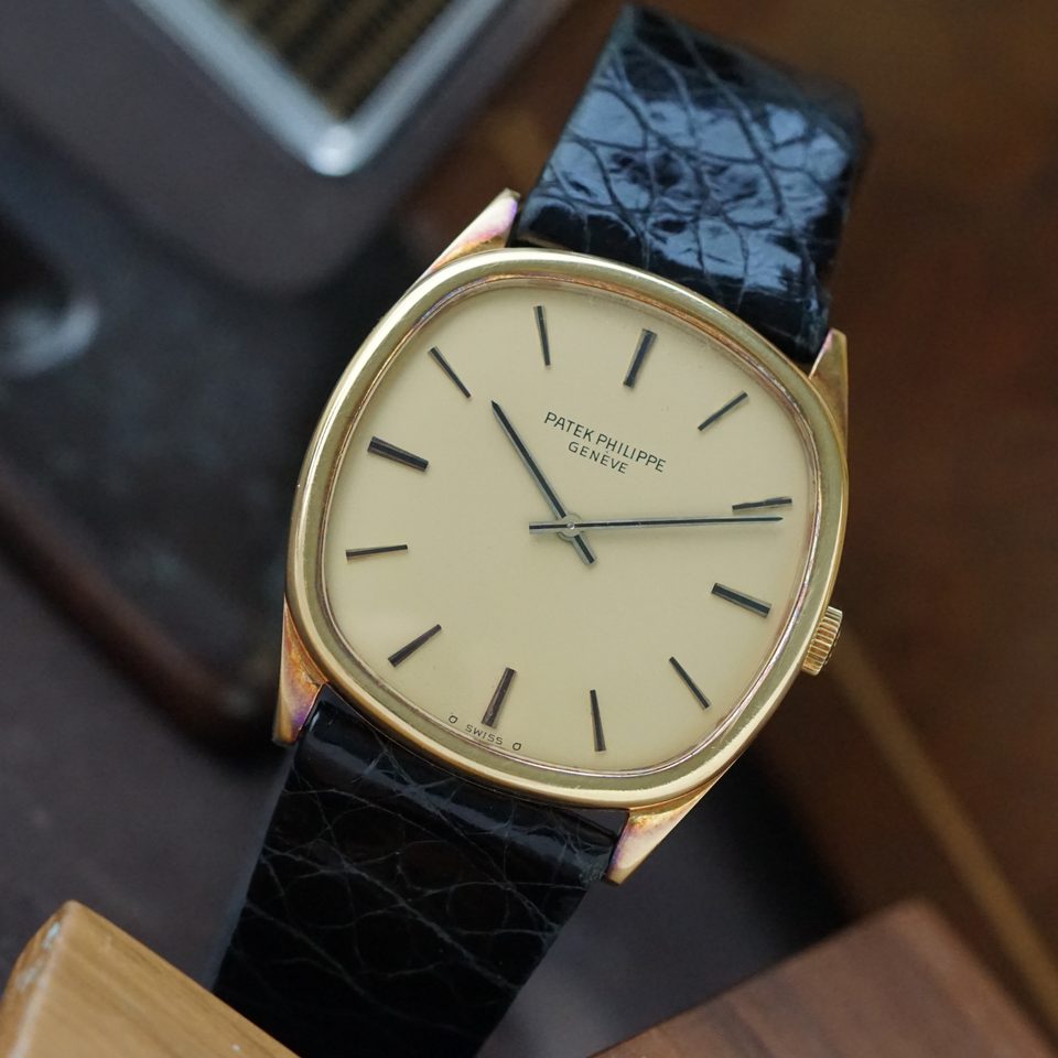 Patek Philippe Golden Ellipse 3844 “TV Screen” Champagne 18k Yellow ...