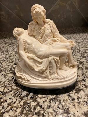 A. Santini Pieta Michelangelo MCM Sculpture Classic Figure Italy Jesus ...