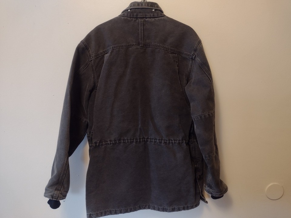 Vintage Men's Carhartt Canvas Black Jacket Quilt Lined Rancher Barn ...