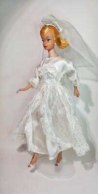 Vintage Barbie Clone Shillman Premier Fab Lu Wedding dress Gown and ...