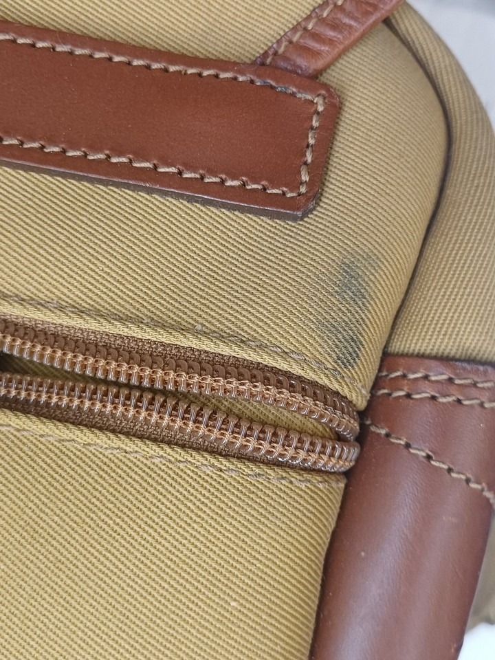 Billingham Camera Bag Khaki Tan Leather Shoulder Strap Pockets Durable ...