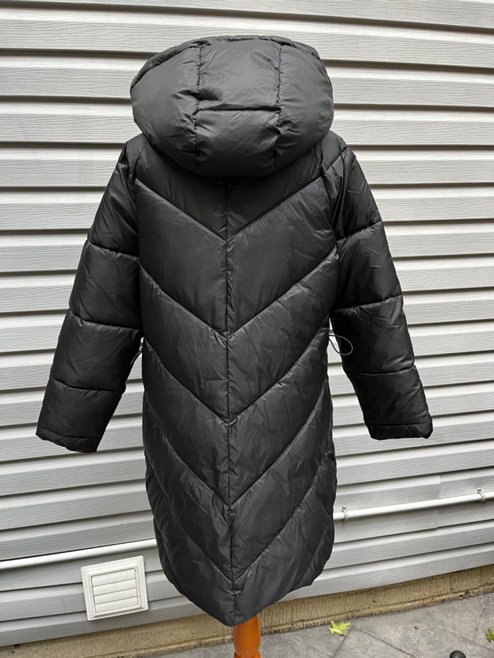 New with Tags EXPRESS Puffer BLACK JACKET COAT Hooded size M Orig. $228 ...