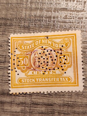 New York State Revenue Stock Transfer Tax 50c Stamp 1922 Used - #6334 ...